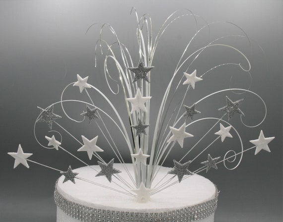 Party Supplies Stars Glittered Cake Topper Spray Cake Decoration ...