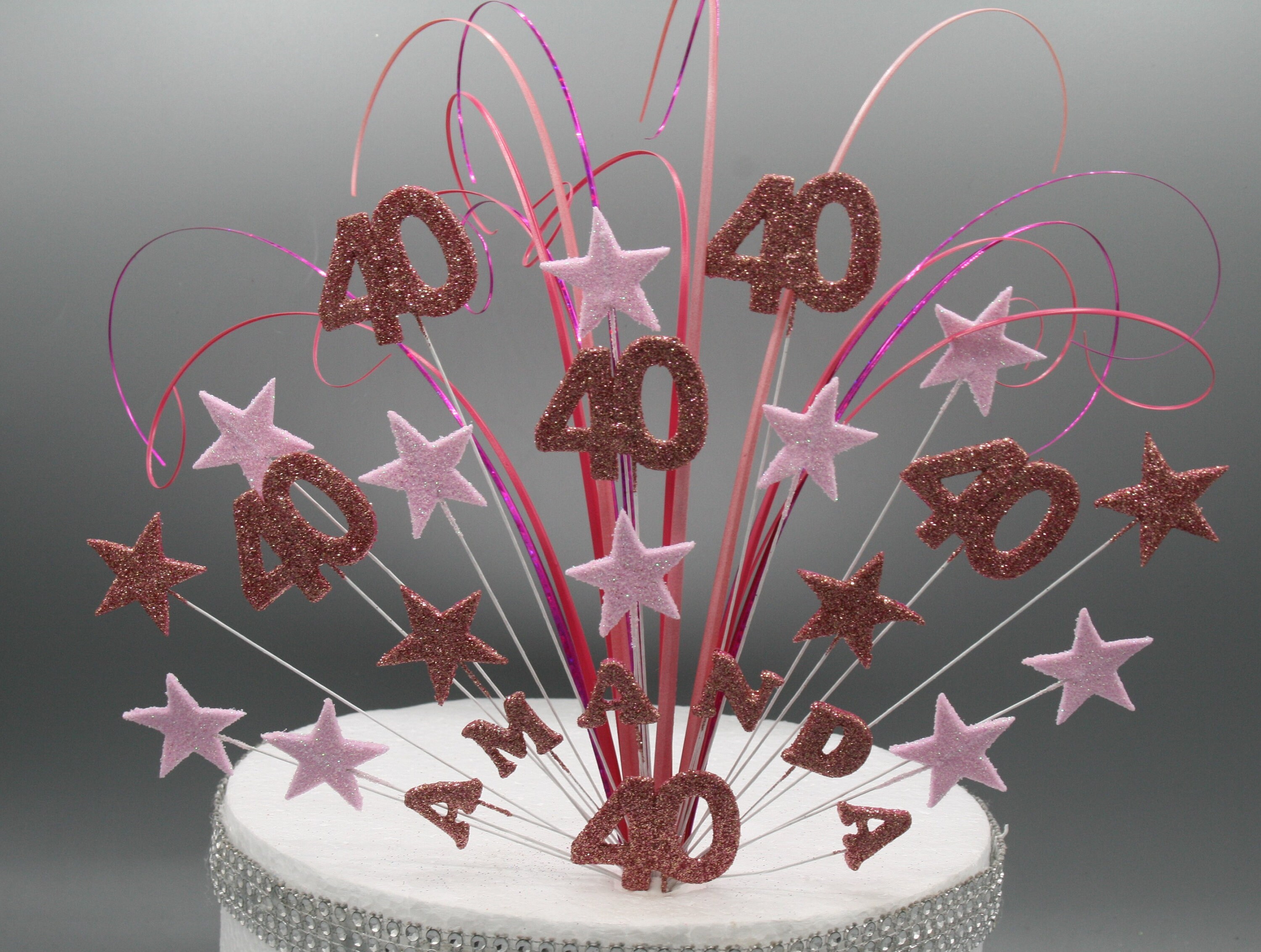 Party Supplies Large Age Glittered Cake Topper Spray Cake Decoration ...