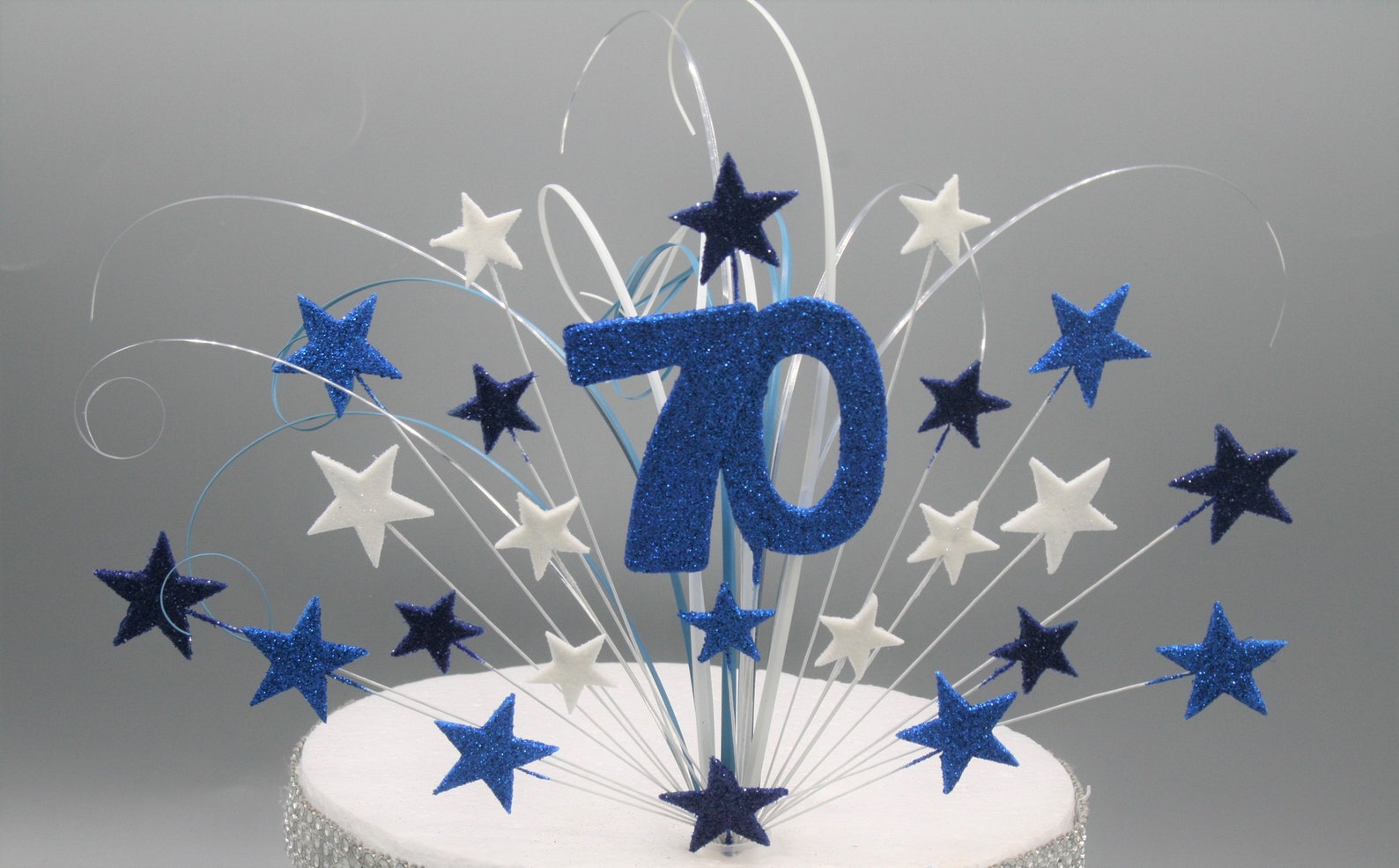 Stars Hearts Glittered Cake Topper Spray Cake Decoration - Etsy
