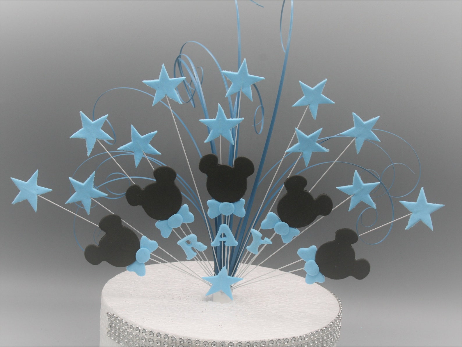 Minnie Mickey Mouse Glitter Cake Topper Spray Cake Decoration - Etsy UK