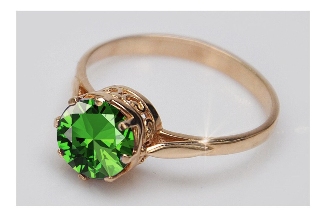 Russian Soviet Rose Gold Ring 14K Alexandrite Ruby Emerald - Etsy