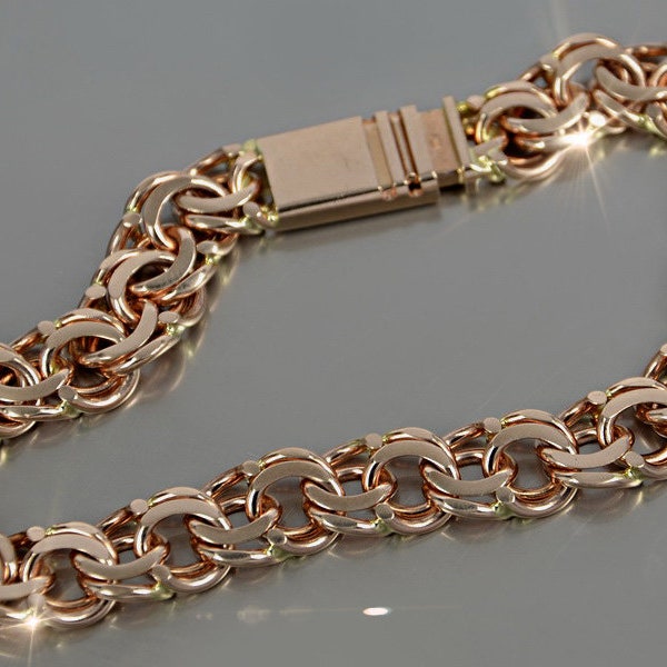 Solid Rose Gold Mens Bracelet - Etsy