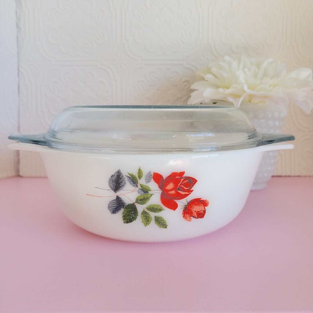Vintage JAJ PYREX June Rose Casserole Dish - Etsy