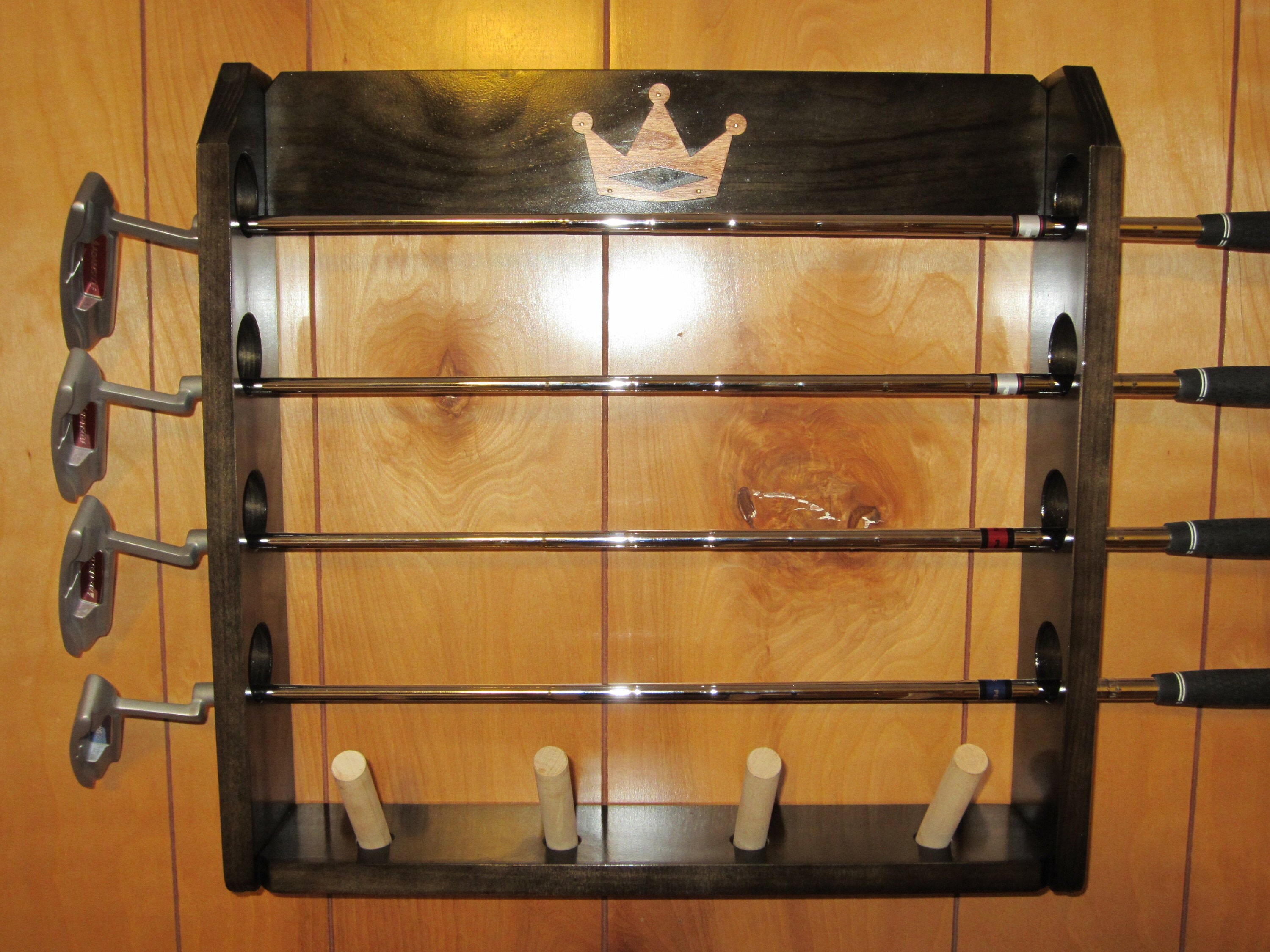 New Solid Wood Golf Club Display Rack Case in Ebony Black | Etsy