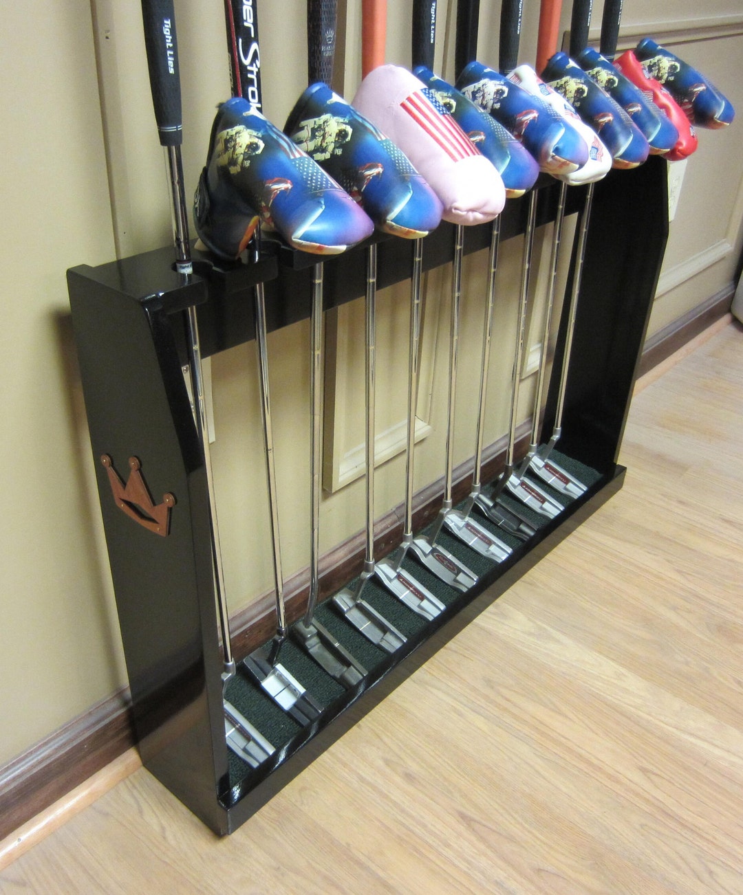 Solid Wood Black Finish Floor Display Rack for 10 Scotty Cameron ...