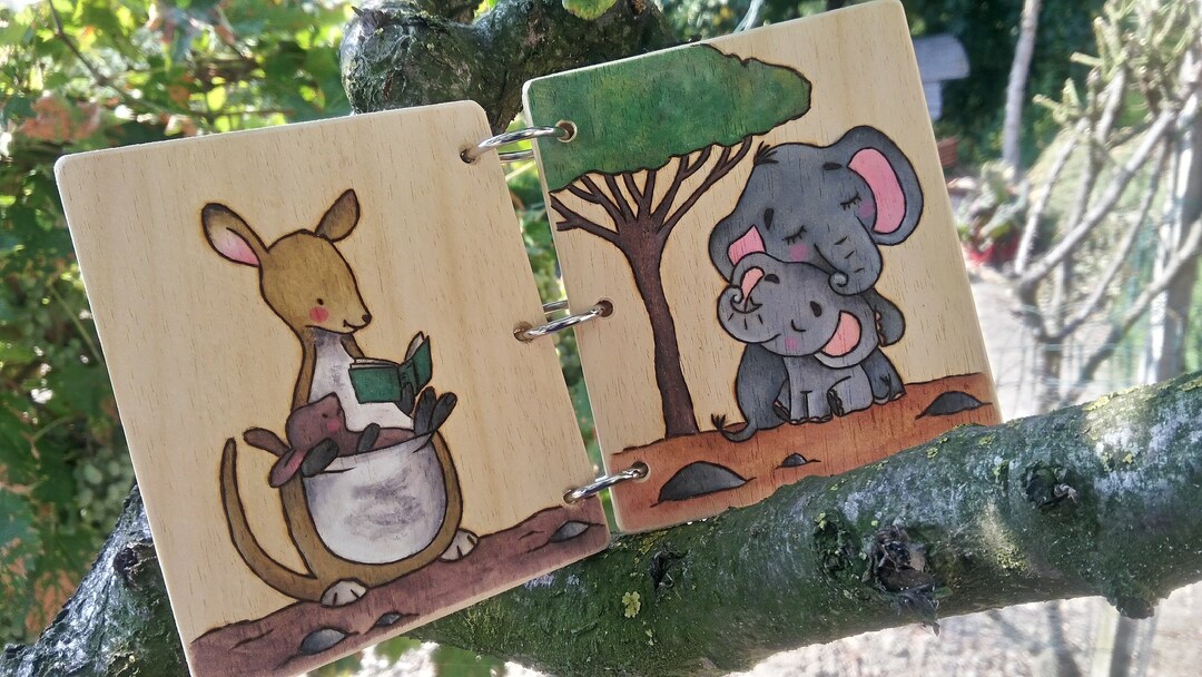 Children's Wooden Booklet mother's - Etsy