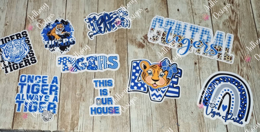 Tigers Stickers Blue and White - Etsy