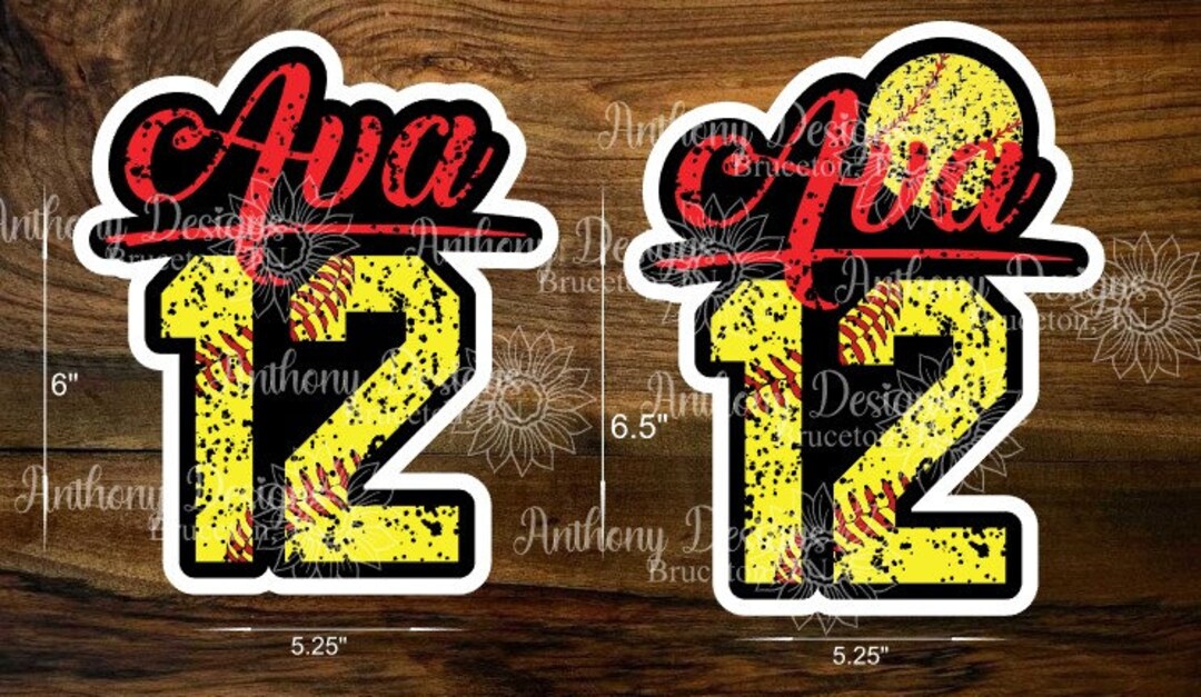 Personalized Softball Vinyl Stickers - Etsy