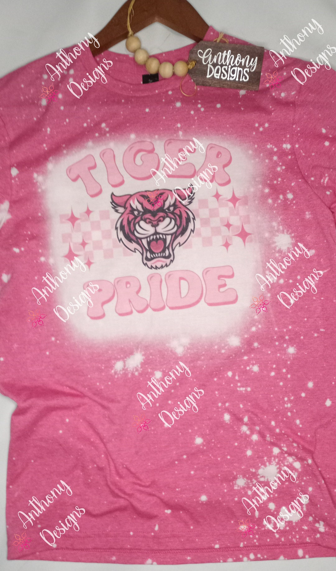 Tiger Pride Pink Tiger Bleached Shirt. Awareness Retro School Spirit - Etsy