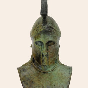 King Leonidas Statue, Spartan Hero Greek Legend Head Bust, Solid Bronze ...