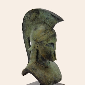 King Leonidas Statue, Spartan Hero Greek Legend Head Bust, Solid Bronze ...