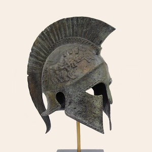 Big Chariot Helmet Solid Bronze Ancient Greek Art Museum Reproduction ...