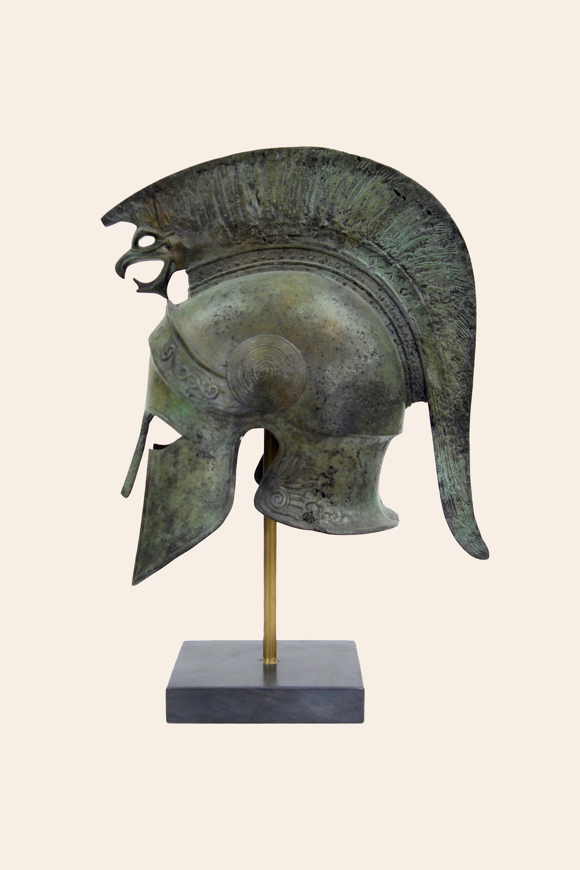 Ancient Greek Spartan Helmet Corinthian Griffin Crested Helmet Solid ...