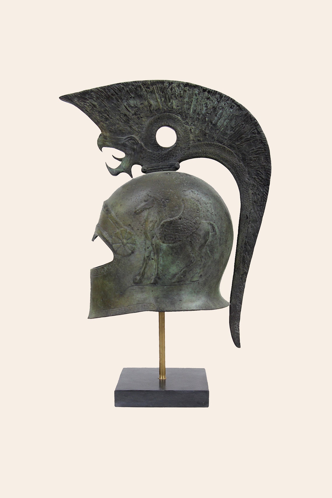 Cretan Helmet Pegasus Griffin Real Size Helmet Solid Bronze - Etsy