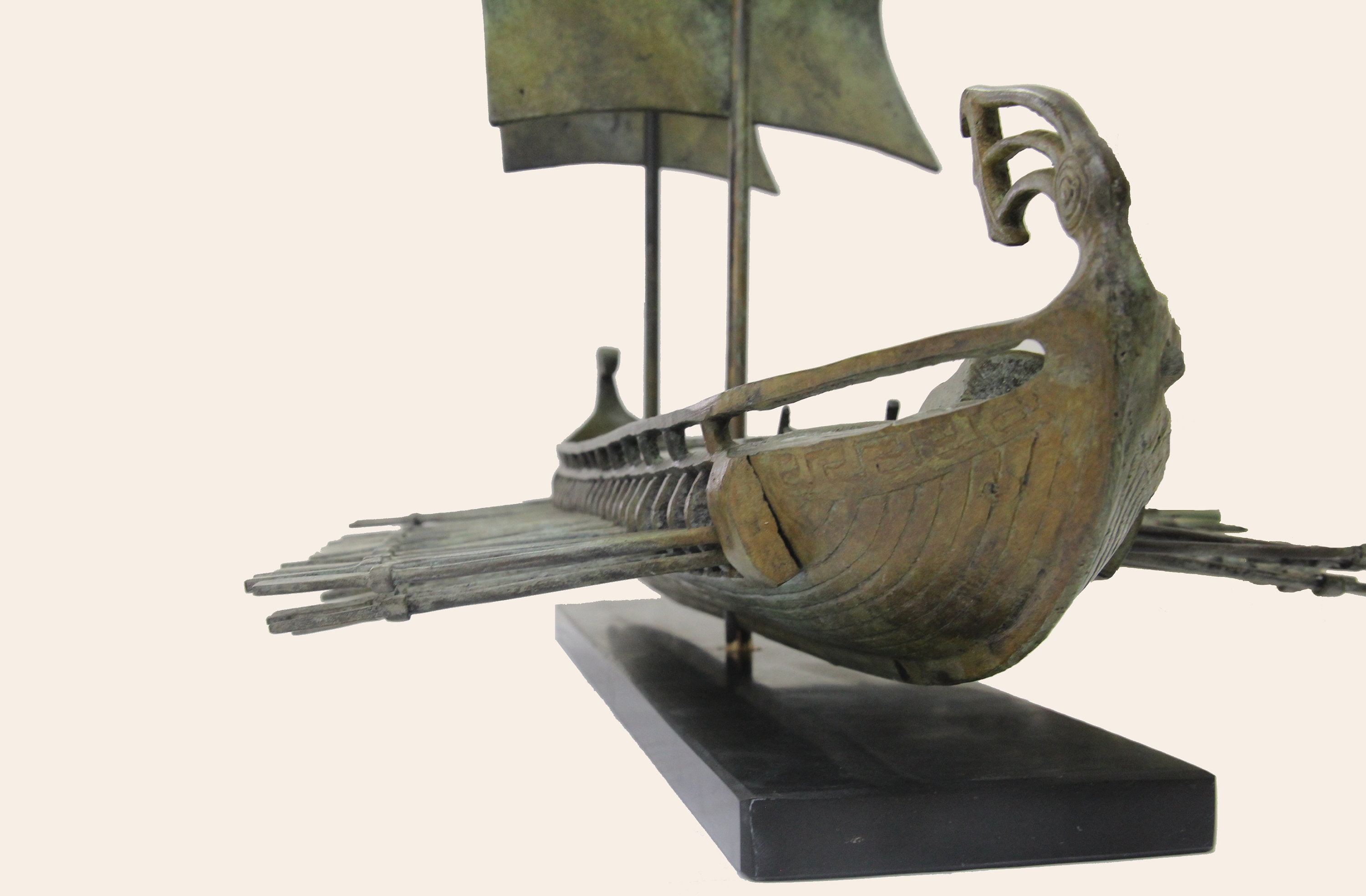 Ancient Greek Trireme Ship, Handmade Solid Bronze Vessel Statue, Marine ...