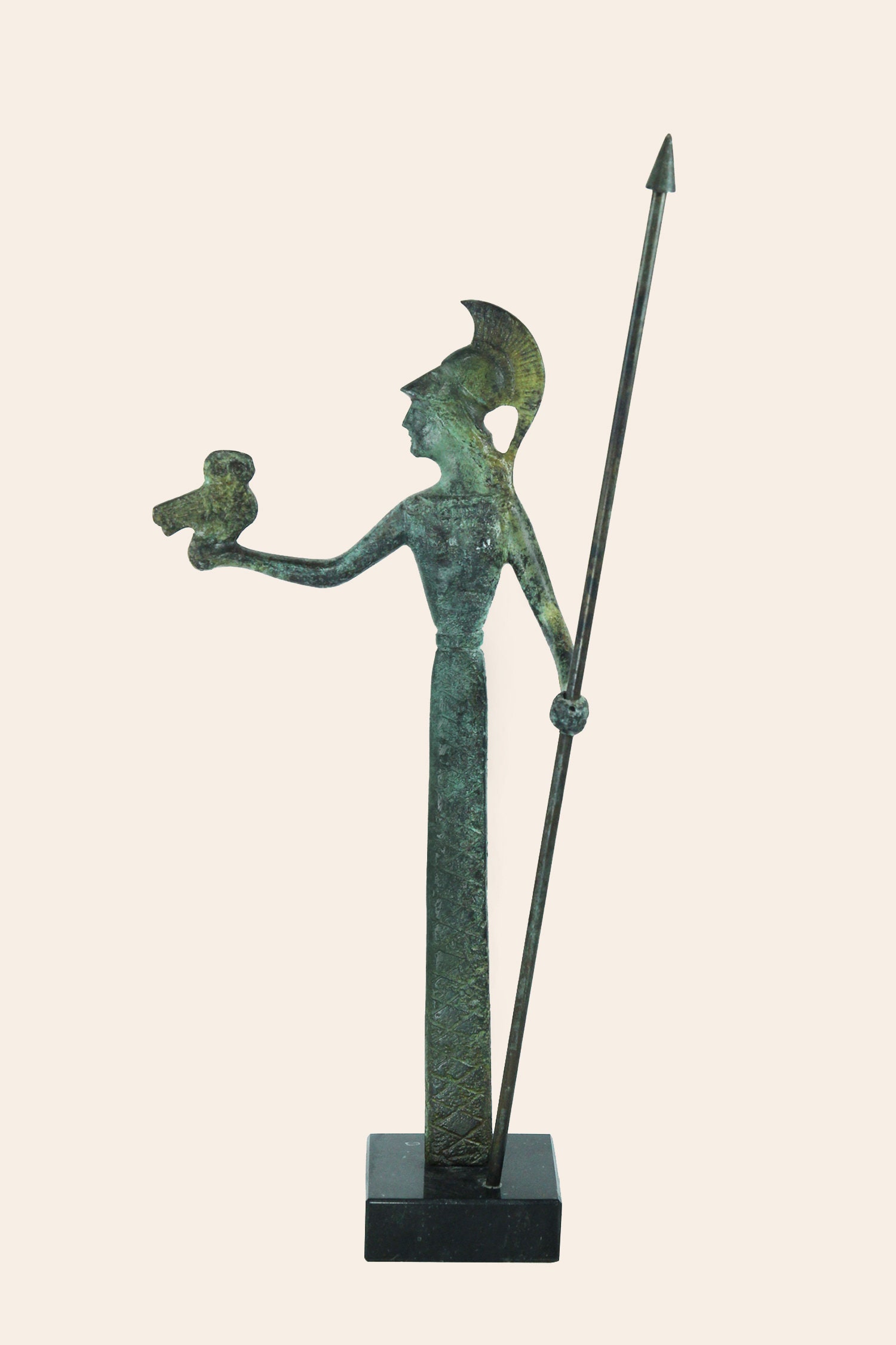 Godin Athena Pallas Bronzen Standbeeld van Minerva Met Uil | Etsy