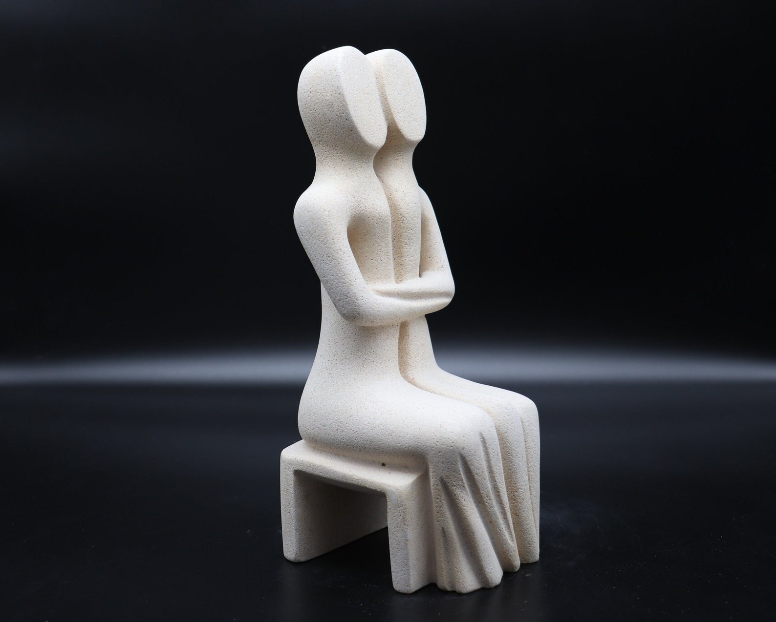 Lovers Porestone Figurine Art Large Seated Statue Figurine - Etsy