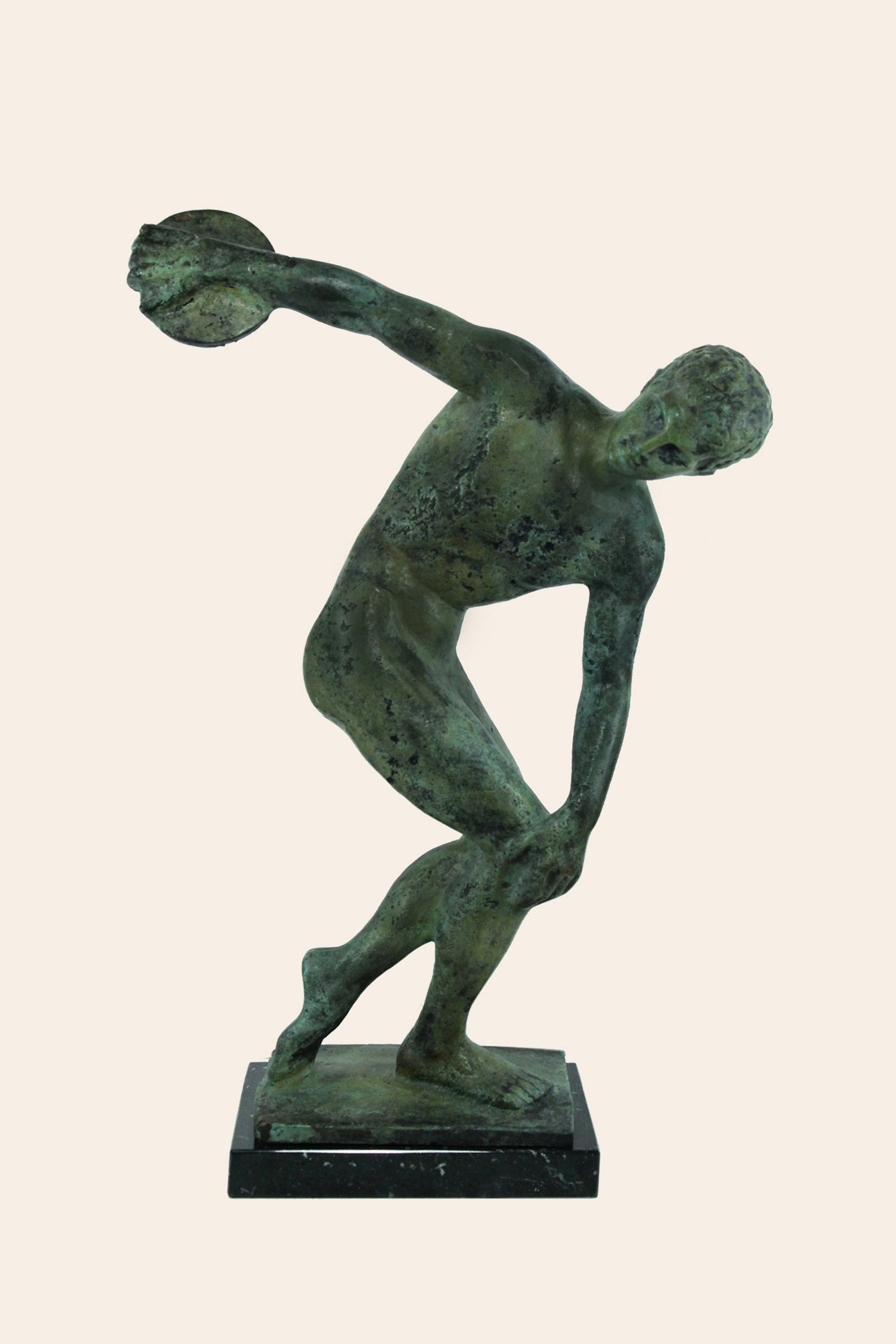 Discobolus of Myron Ancient Greek Disc Thrower Olympic Games Statue ...