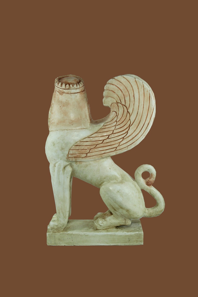 Greek Sphinx Plaster Large Statue Casting Greek Mythology - Etsy
