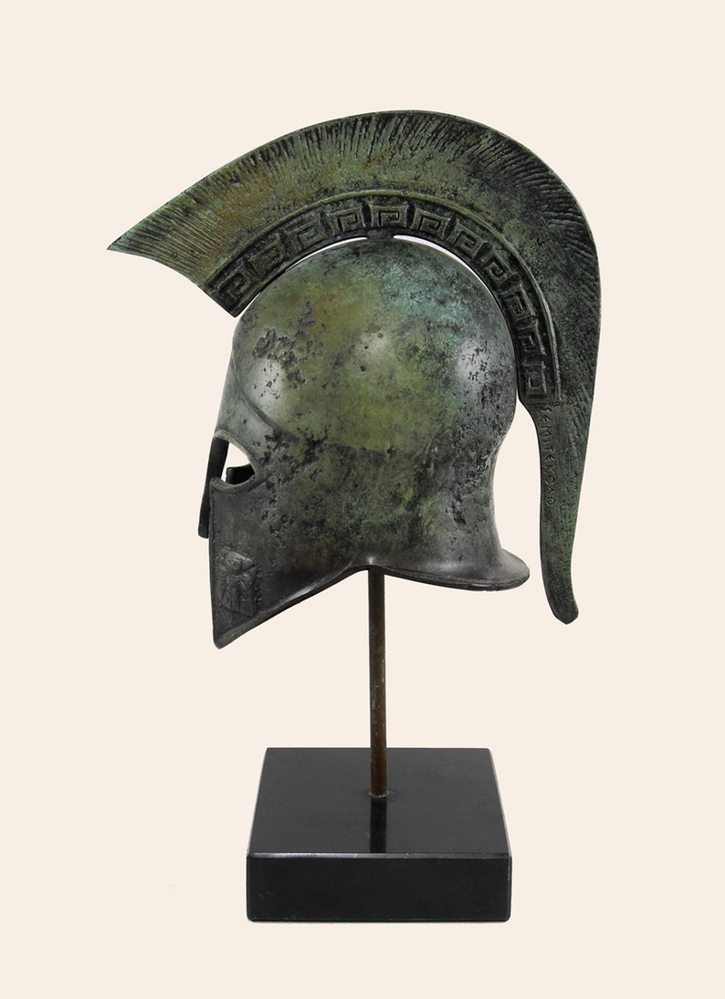 Ancient Greek Spartan Warrior Helmet Meander Crested Helmet - Etsy