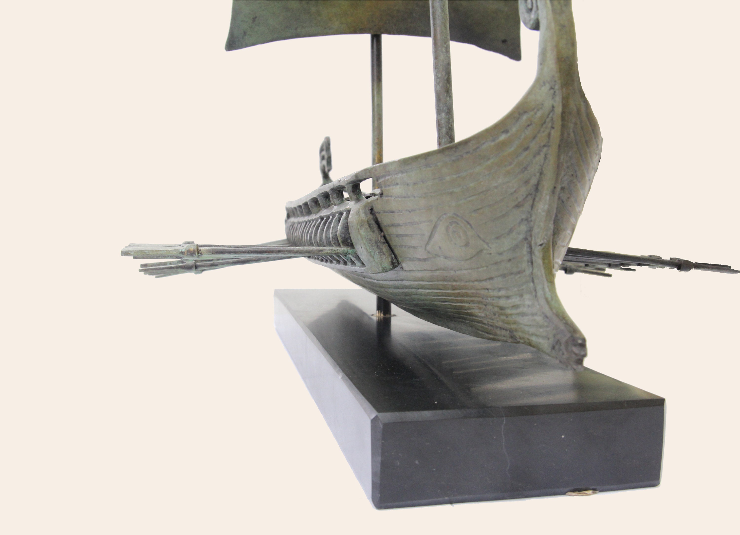 Trireme Bronze Ship Statue Table Top Display Penteconter Ship - Etsy
