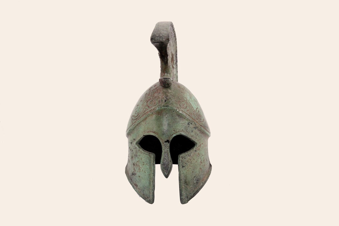 Small Spartan Helmet, Bronze Miniature Helmet, Greek Griffin Crest ...