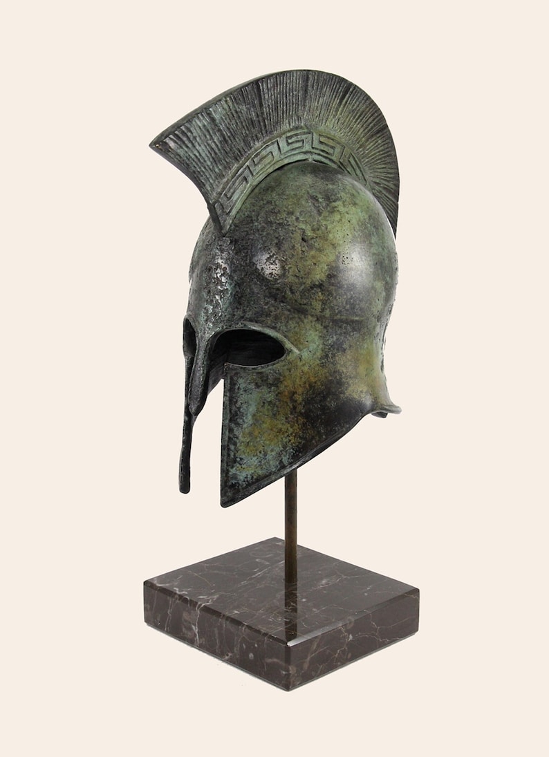 Meandros Crested Helmet Ancient Greek Bronze Corinthian Helmet Greek ...