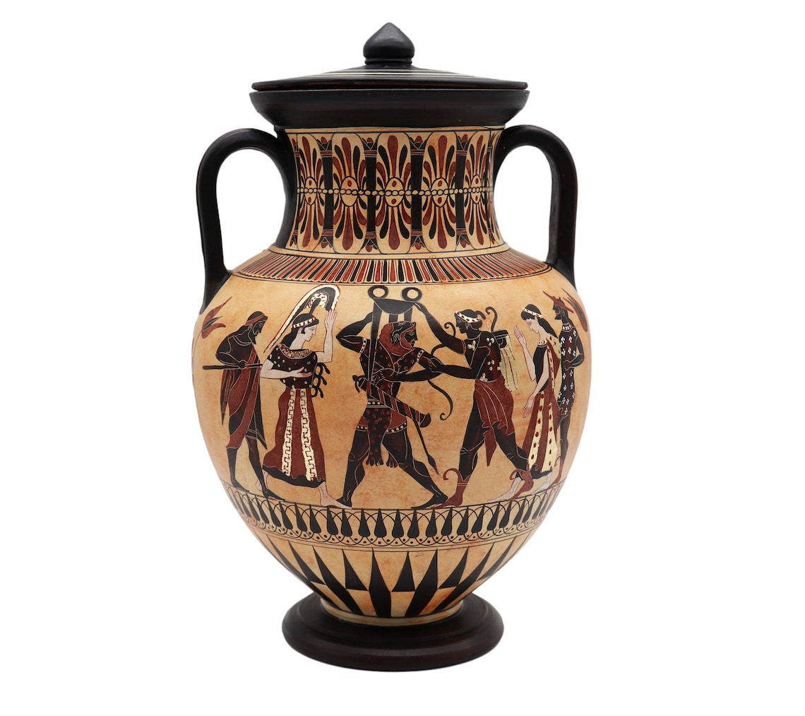 Amphora Vase Birth of Goddess Athena Ancient Greek Pottery - Etsy
