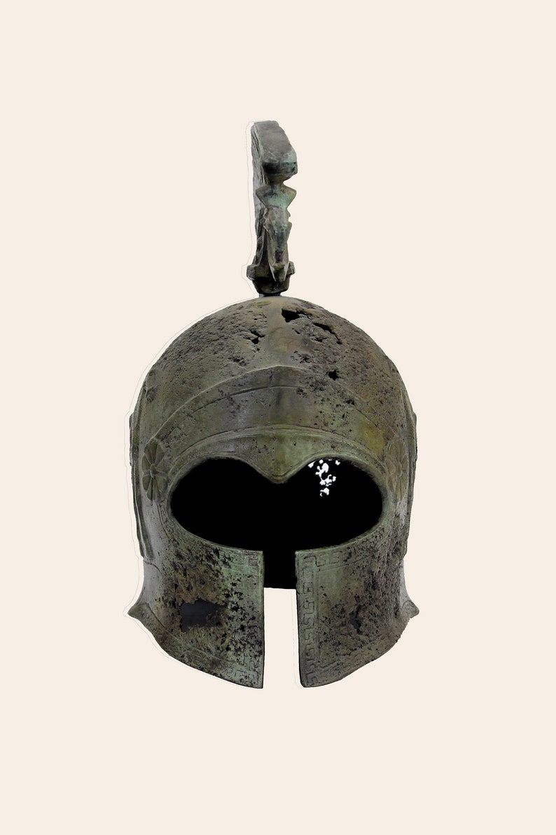 Life Size Helmet Solid Bronze, Greek Crete Griffin Bronze Casting Solid ...