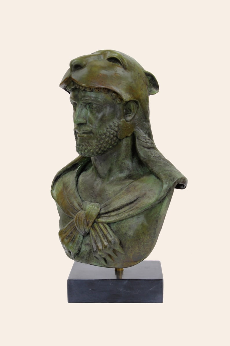 Hercules Bust Statue Greek Art Demigod Hero Statue Heracles - Etsy