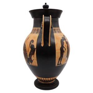 Greek Pottery, Amphora of Exekias, Black Figure Vase, Achilles and Ajax ...