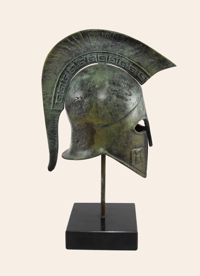 Ancient Greek Spartan Warrior Helmet Meander Crested Helmet | Etsy