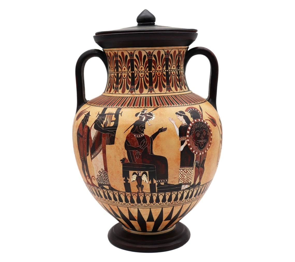 Amphora Vase Birth of Goddess Athena Ancient Greek Pottery - Etsy