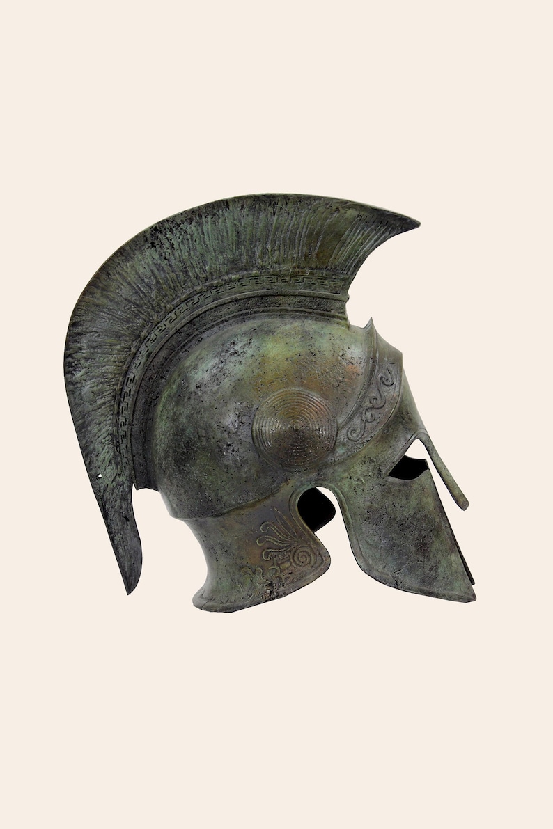 Greek War Helmet Real Size Spartan Greek Helmet Key - Etsy
