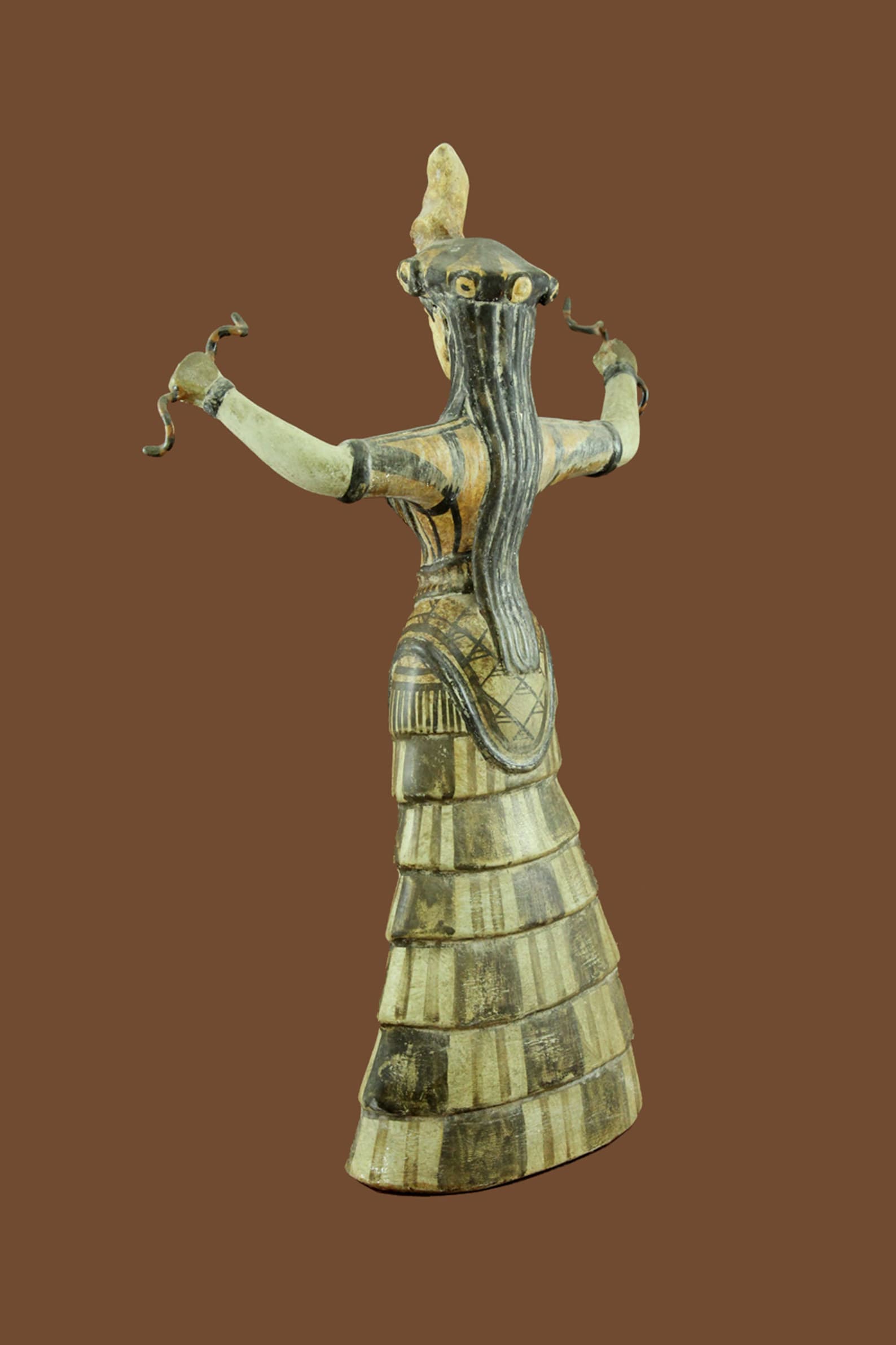 Minoan Snake Goddess Figurine Museum Copy Plaster Cast Sculpture White ...