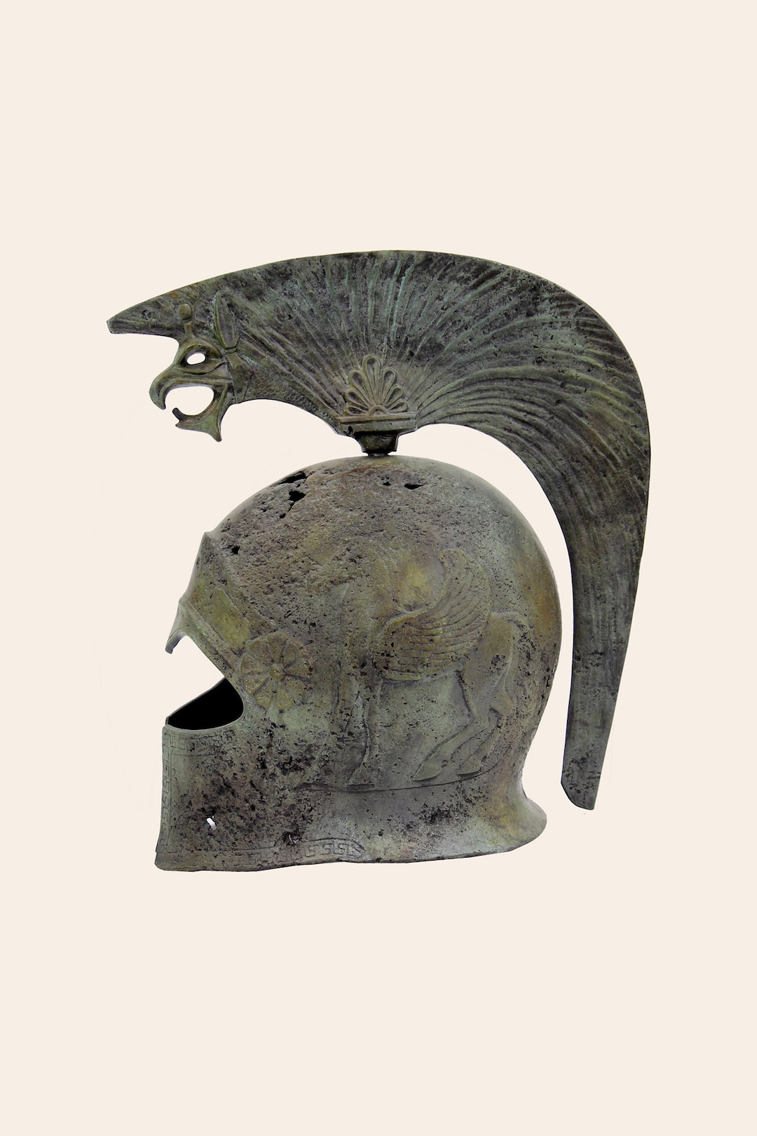Life Size Helmet Solid Bronze, Greek Crete Griffin Bronze Casting Solid ...