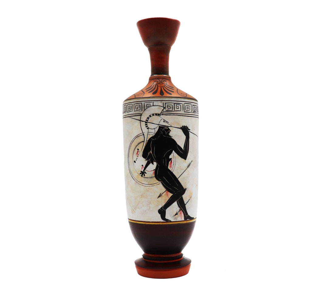 Greek Lekythos, Ancient Pottery, Ceramic Vase, Black Figure, Leonidas ...
