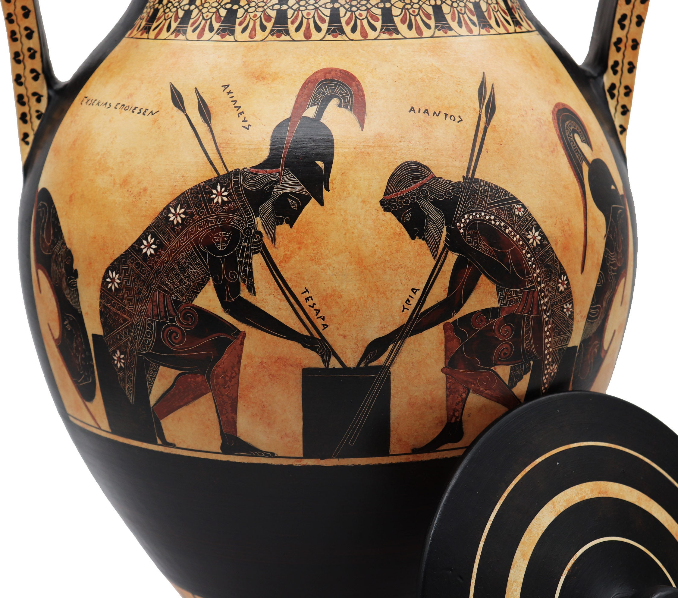 Greek Pottery Amphora of Exekias Black Figure Vase Achilles - Etsy