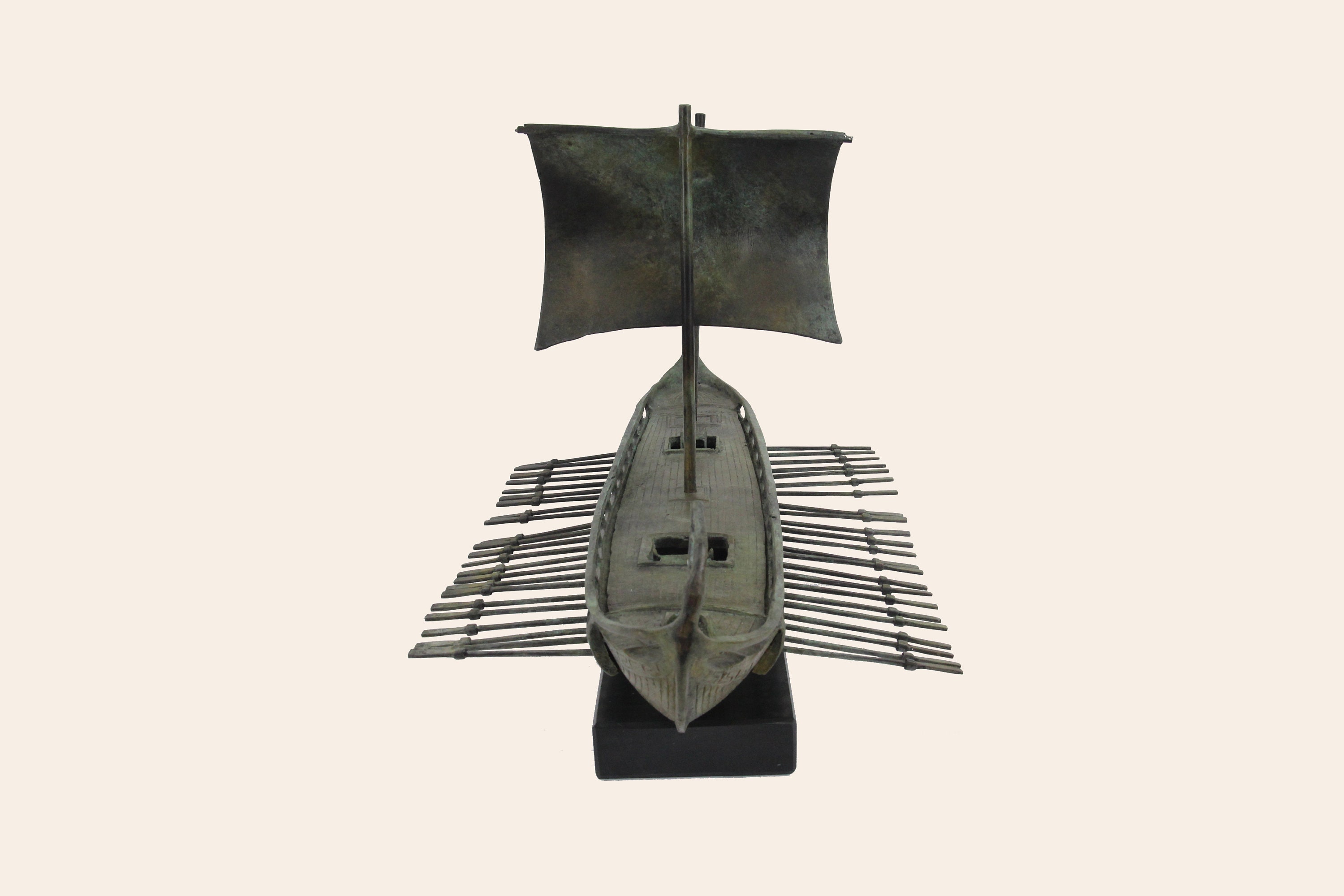 Trireme Bronze Ship Statue Table Top Display Penteconter Ship - Etsy