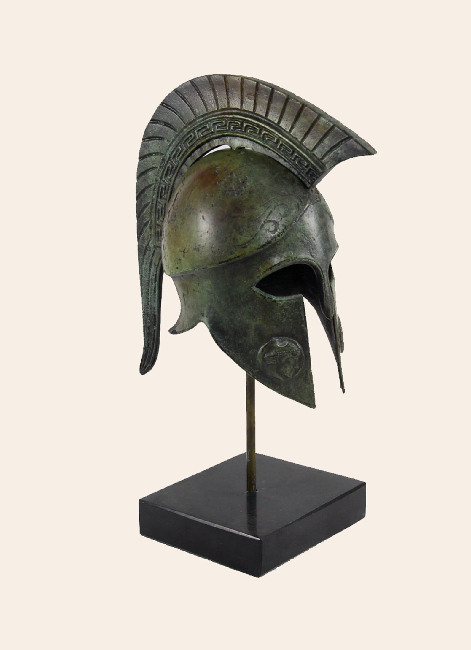 Spartan Warrior Bronze Helmet Greek Key Crest Helmet Museum | Etsy
