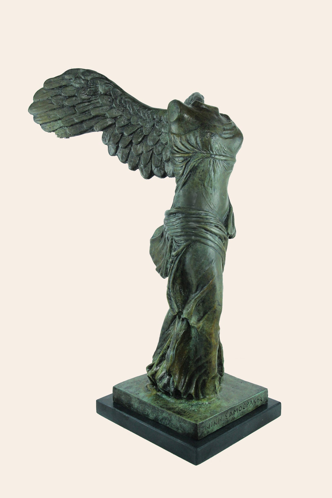 Nike Greek Winged Victory of Samothrace Bronze Patina Statue Greek ...