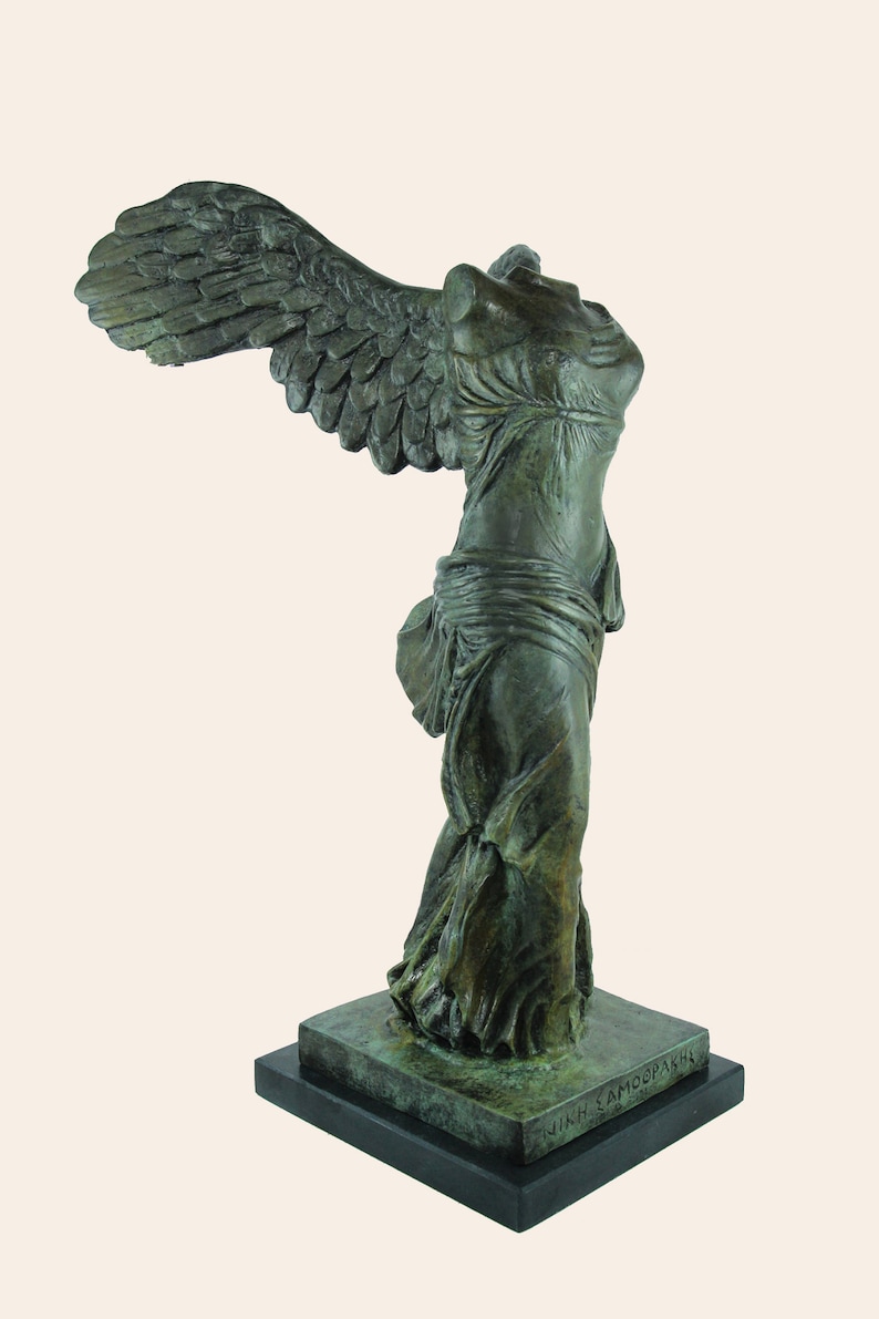 Nike Greek Winged Victory of Samothrace Bronze Patina Statue - Etsy