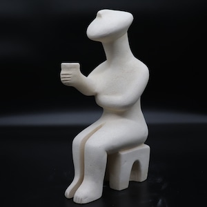 Cycladic Museum Figurine Replica, Large Seated Cup Bearer Statue ...