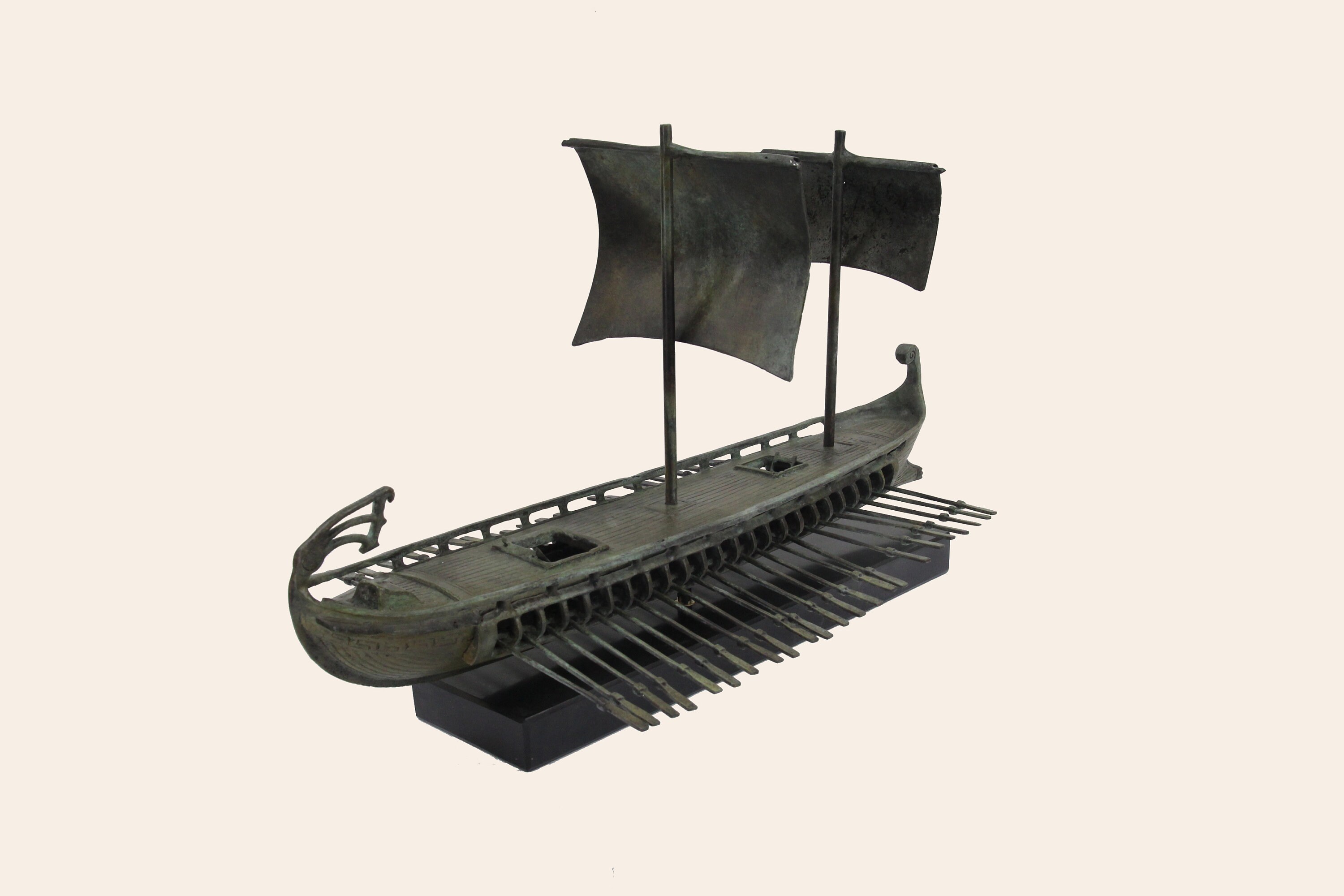 Trireme Bronze Ship Statue Table Top Display Penteconter Ship - Etsy