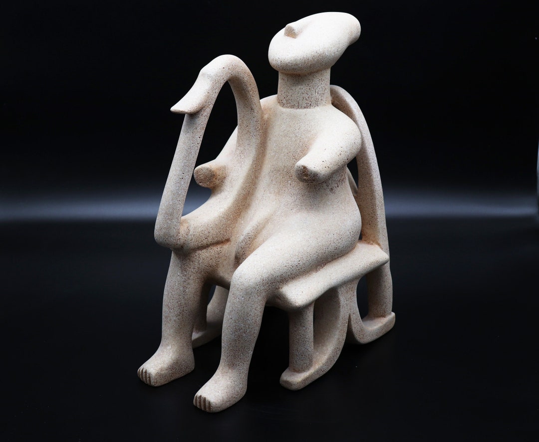 Cycladic Harpist Statue, Ancient Greek Music Art Inspired Large ...