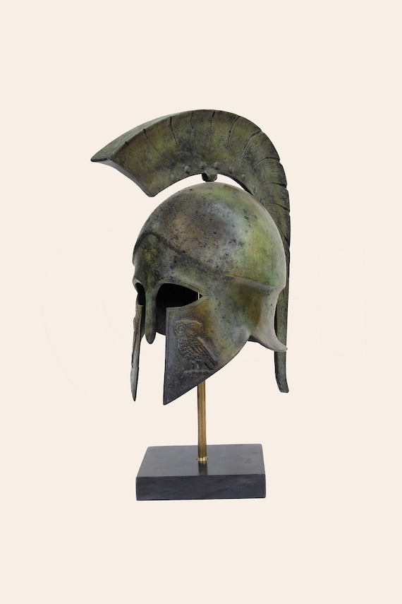 Athenian Real Size Helmet Solid Bronze Ancient Greek Art Owl - Etsy