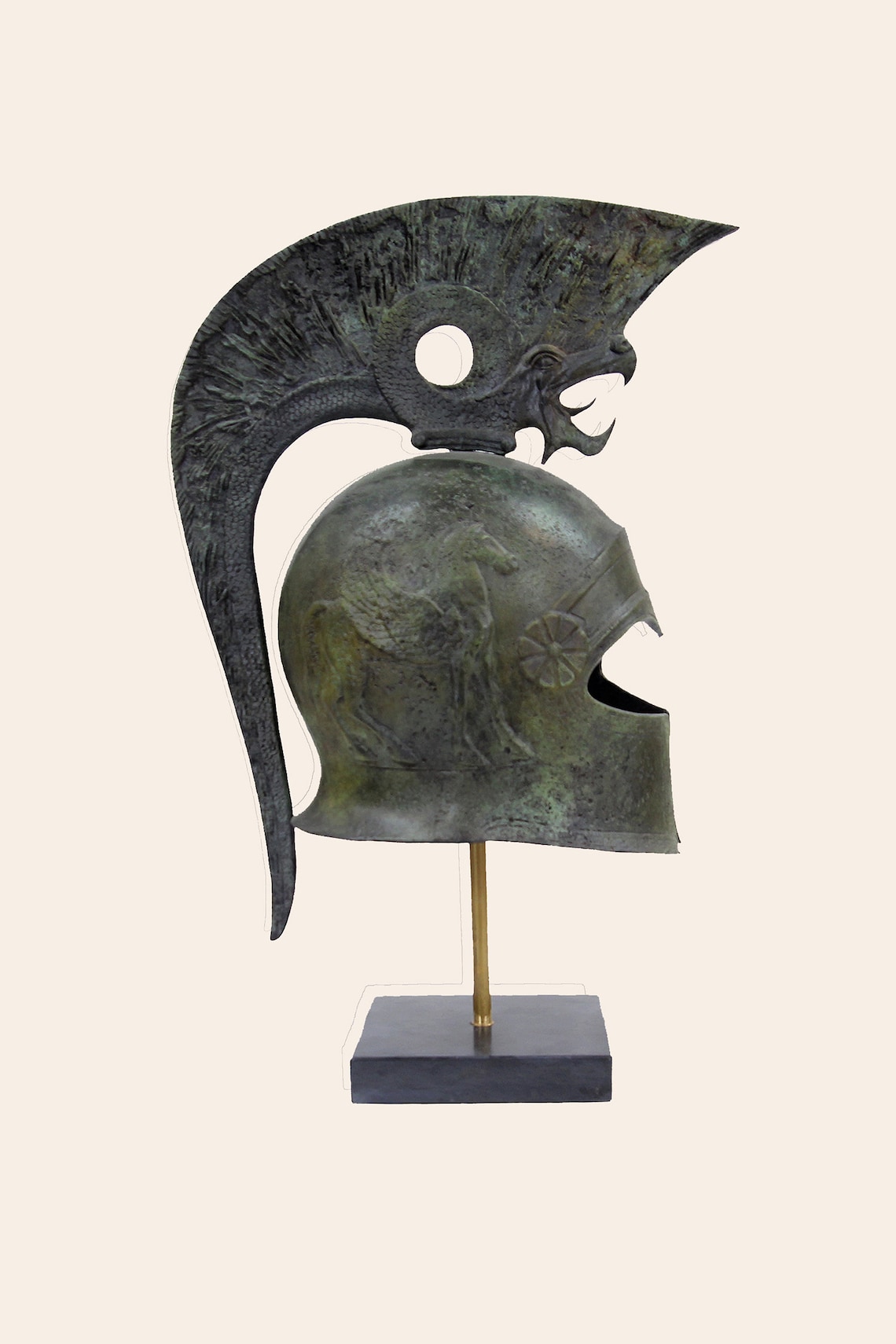 Cretan Helmet Pegasus Griffin Real Size Helmet Solid Bronze - Etsy