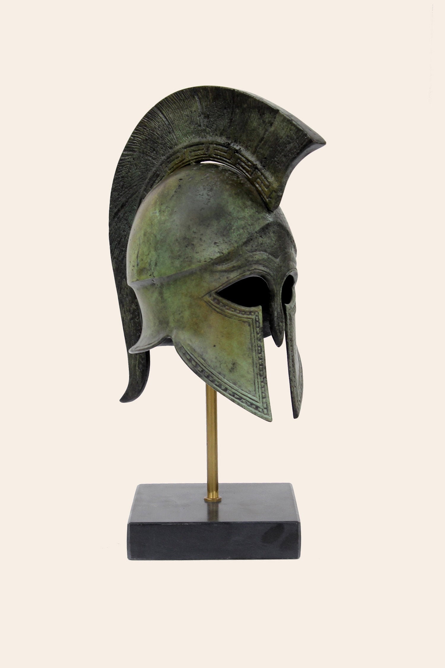 Bronze Greek Helmet, Ancient History War Helmet Meanders and Eyebrows ...