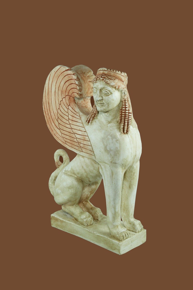 Greek Sphinx Plaster Large Statue Casting Greek Mythology - Etsy