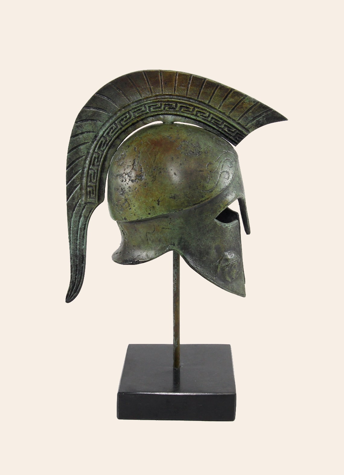Spartan Warrior Bronze Helmet Greek Key Crest Helmet Museum | Etsy